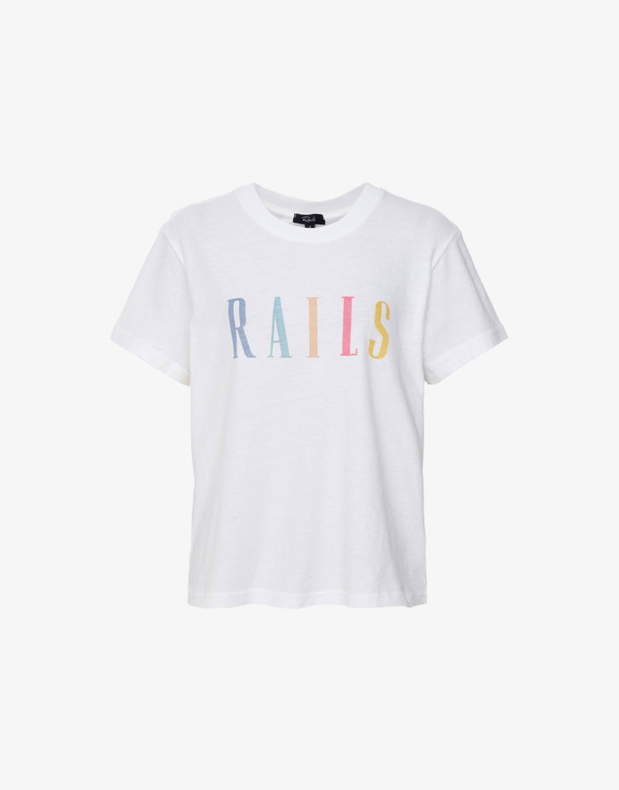 Rails the classic crew t shirt white rainbow logo | De nieuwste style ...