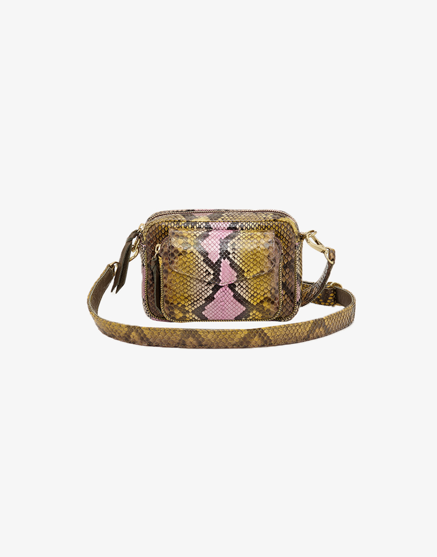 Claris Virot Charly baby python tas peint main roche | De nieuwste style secrets