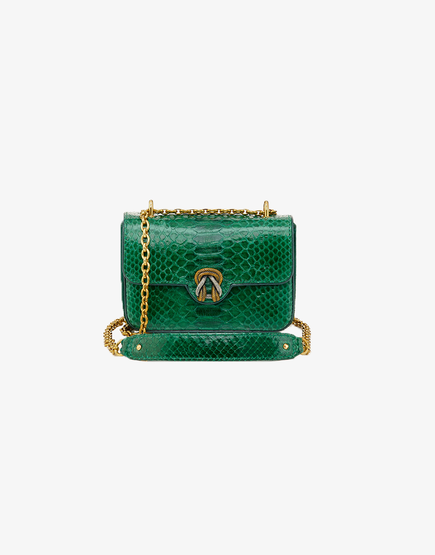 Claris Virot Mini Ava python tas vert pelouse | De nieuwste style secrets